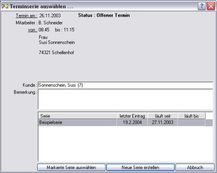 Termin-Serien erstellen